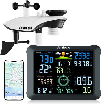 Sainlogic SA9 WiFi Weather Station:AI Forecast, UV, Rain & Wind Sensor