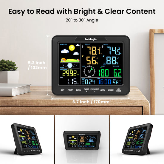 Sainlogic SA68 Indoor Outdoor Wireless Weather Station With Rain Gauge