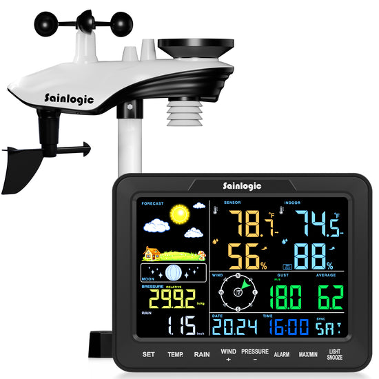 Sainlogic SA68 Indoor Outdoor Wireless Weather Station With Rain Gauge