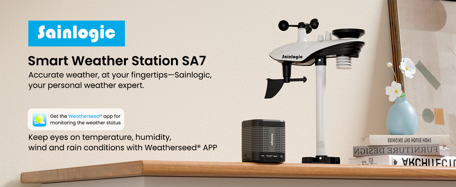 Sainlogic SA7: WiFi Weather Station with Rain Gauge and Wind Speed