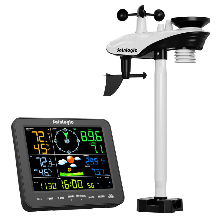 Sainlogic SA9 WiFi Weather Station:AI Forecast, UV, Rain & Wind Sensor